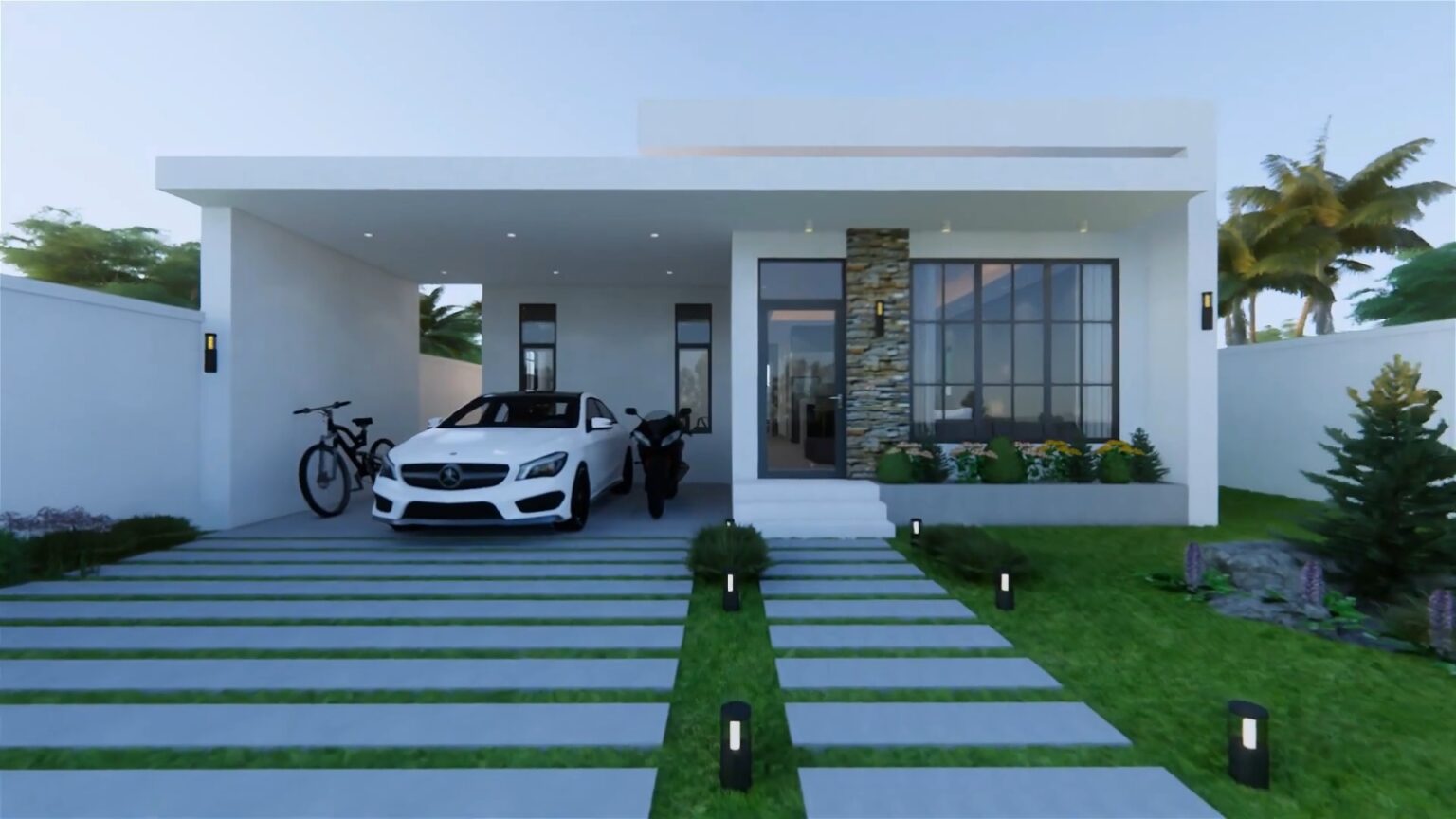 House Design Plans 9x15.6 Meter 30x51 Feet 3 Bed 2 Bath - House Plans 3D