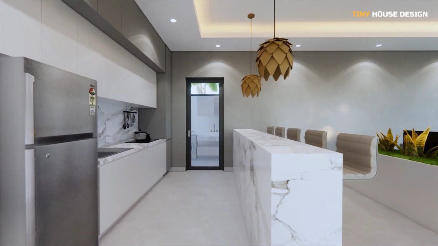 House Design Plans 9x15.6 Meter 30x51 Feet 3 Bed 2 Bath - House Plans 3D