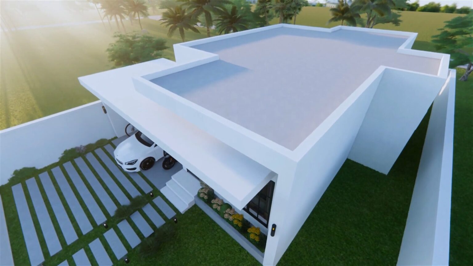 House Design Plans 9x15.6 Meter 30x51 Feet 3 Bed 2 Bath - House Plans 3D