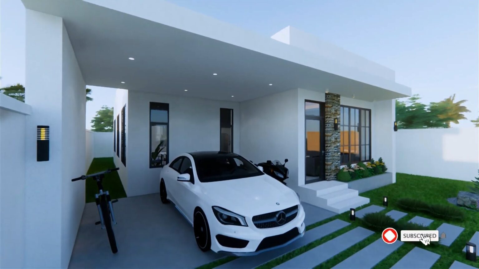 House Design Plans 9x15.6 Meter 30x51 Feet 3 Bed 2 Bath - House Plans 3D