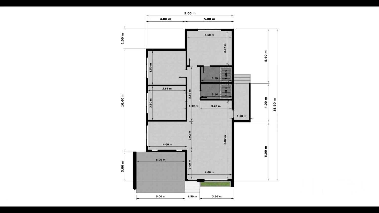 House Design Plans 9x15.6 Meter 30x51 Feet 3 Bed 2 Bath - House Plans 3D