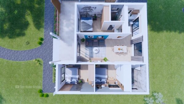 House Design Plans 9x9 Meter 30x30 Feet 3 Bed 2 Bath - House Plans 3D