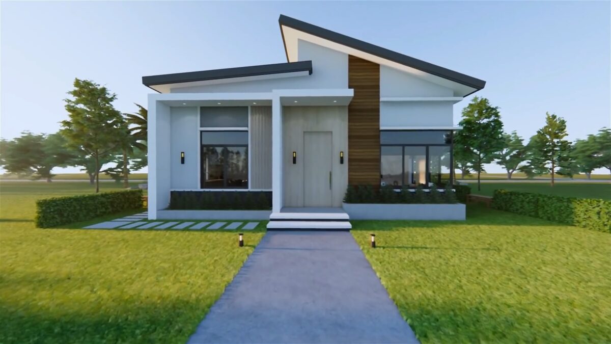 House Plans 3d 9×12 Meter 30×39 Feet 3 Bed 2 Bath Shed Roof - House ...