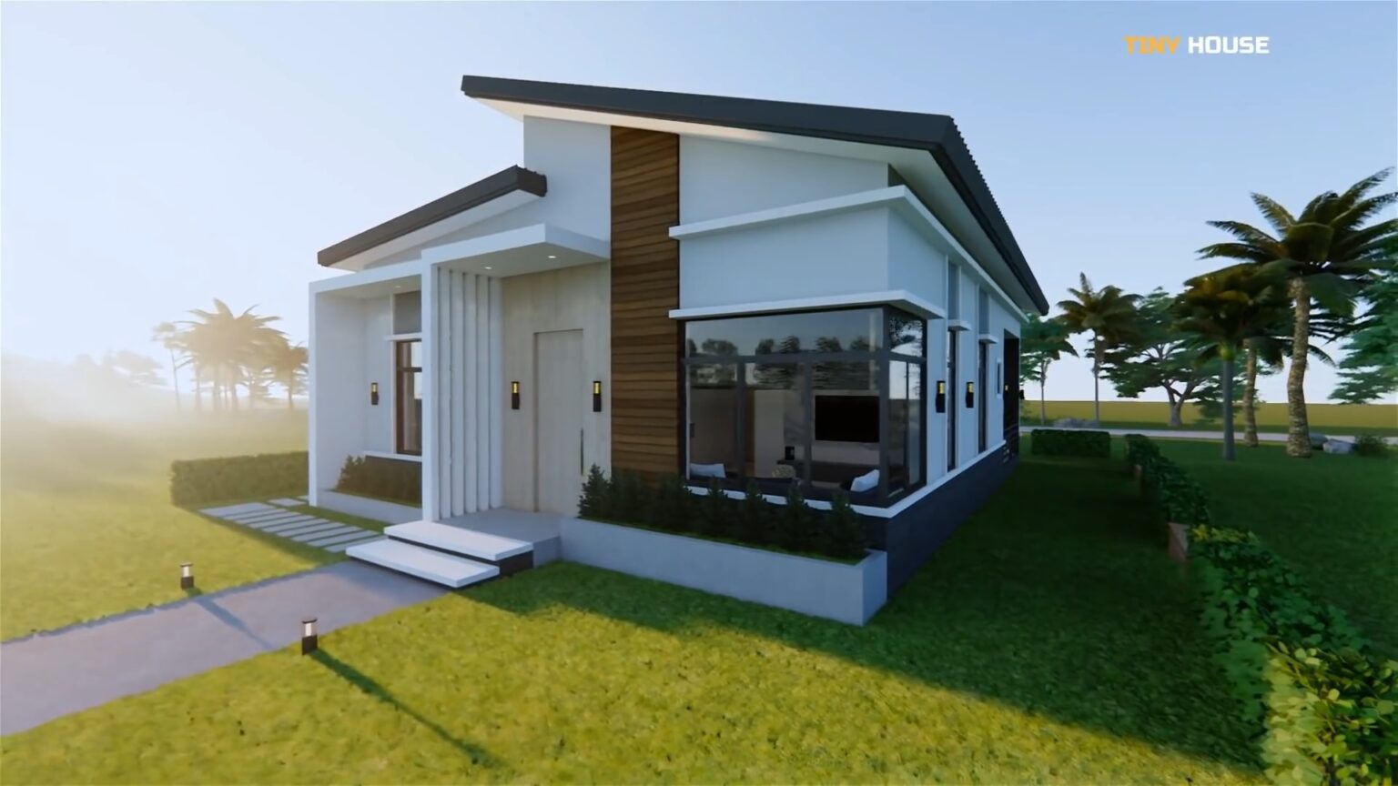 House Plans 3d 9×12 Meter 30×39 Feet 3 Bed 2 Bath Shed Roof - House ...