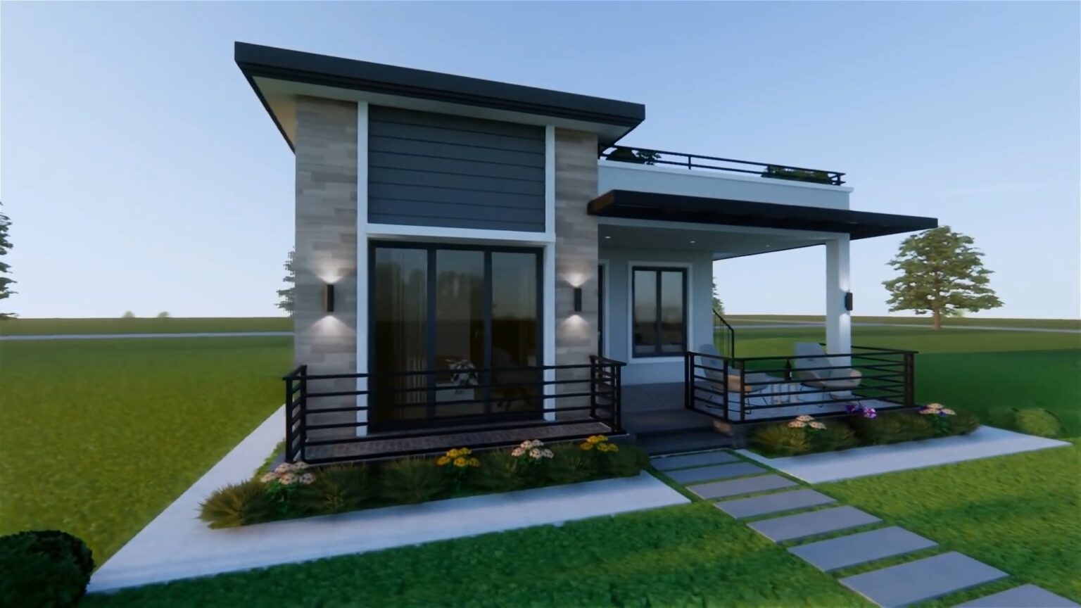 Small House Design 8x7.5 Meter 26x25 Feet 2 Bedroom 1 Bath Full Plans ...