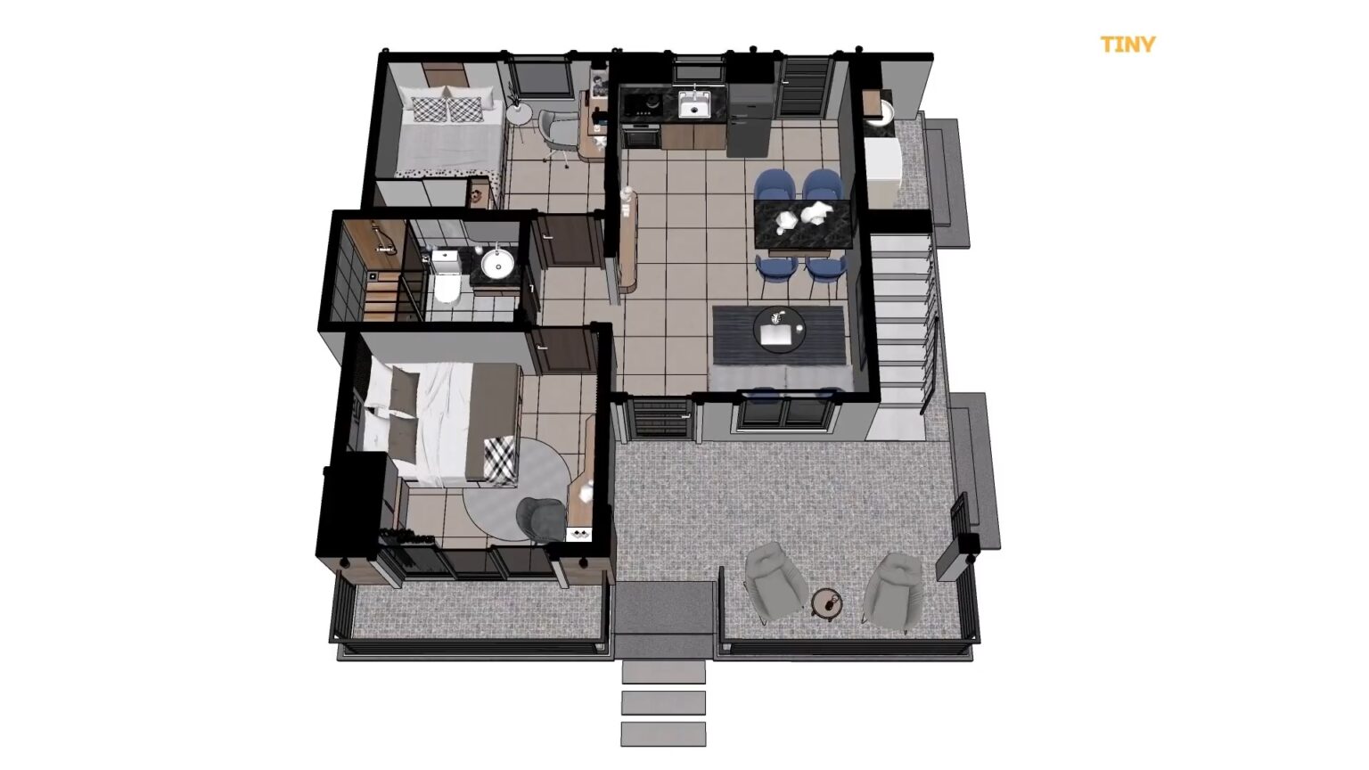 Small House Design 8x7.5 Meter 26x25 Feet 2 Bedroom 1 Bath Full Plans ...