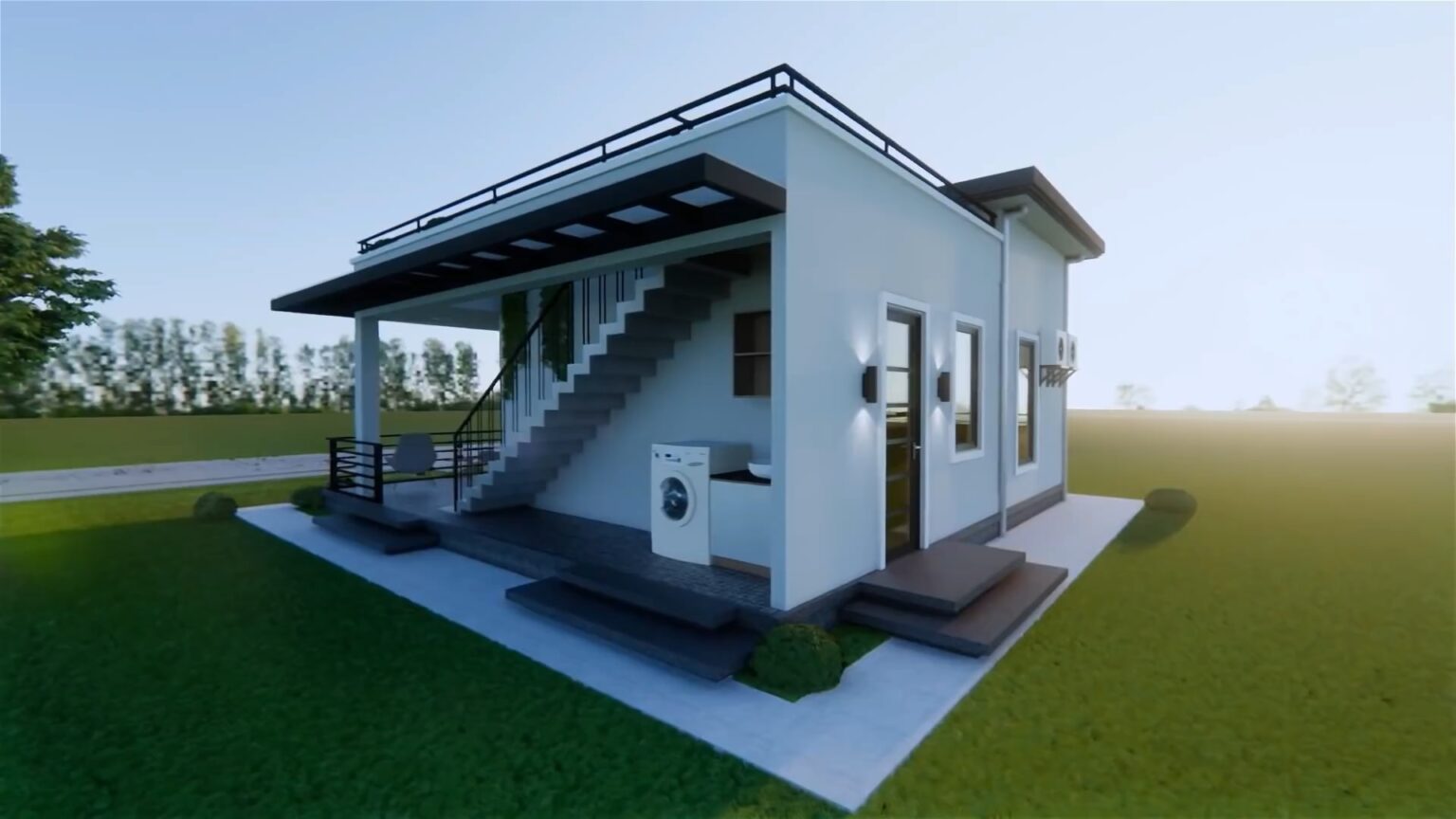 Small House Design 8x7.5 Meter 26x25 Feet 2 Bedroom 1 Bath Full Plans ...