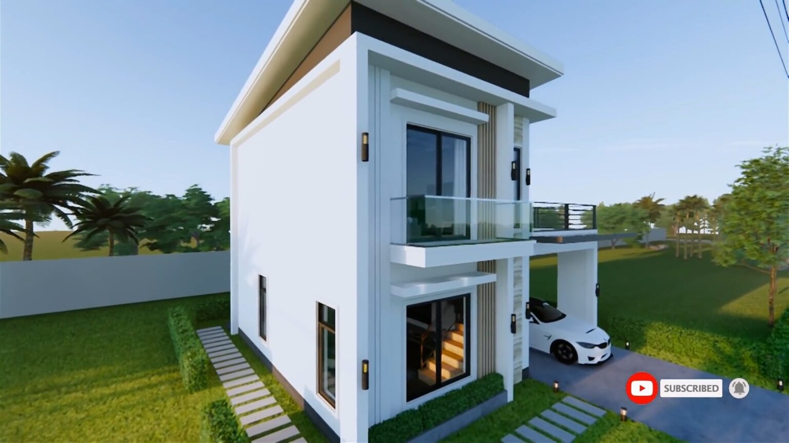 Small House Design 8x8 Meter 26x26 Feet 3 Bed 2 Bath Shed Roof - House ...