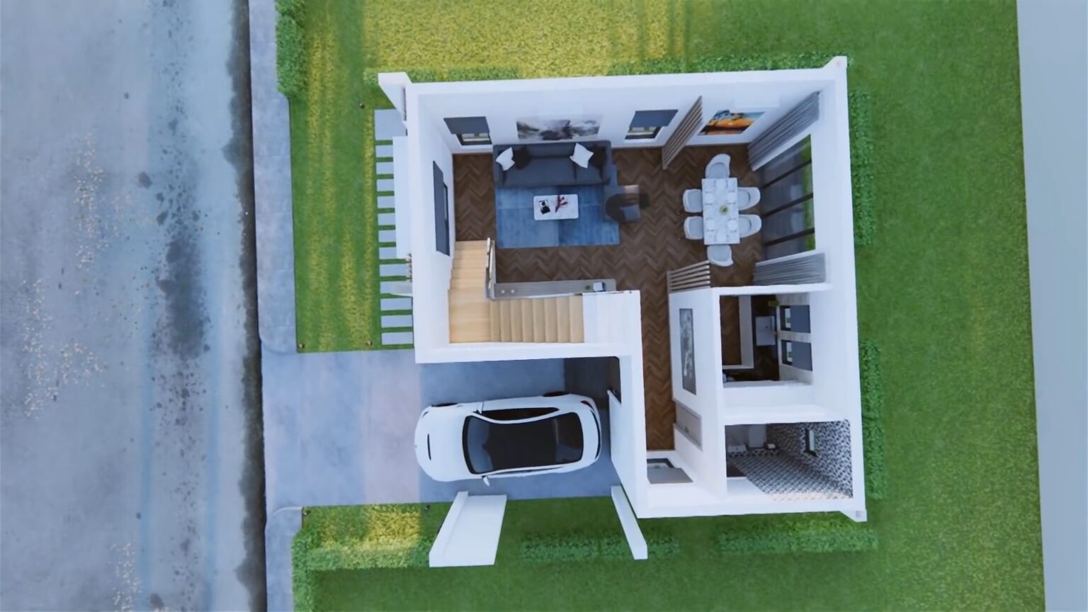 Small House Design 8x8 Meter 26x26 Feet 3 Bed 2 Bath Shed Roof - House ...