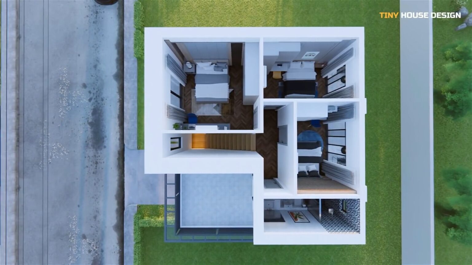 Small House Design 8x8 Meter 26x26 Feet 3 Bed 2 Bath Shed Roof - House ...