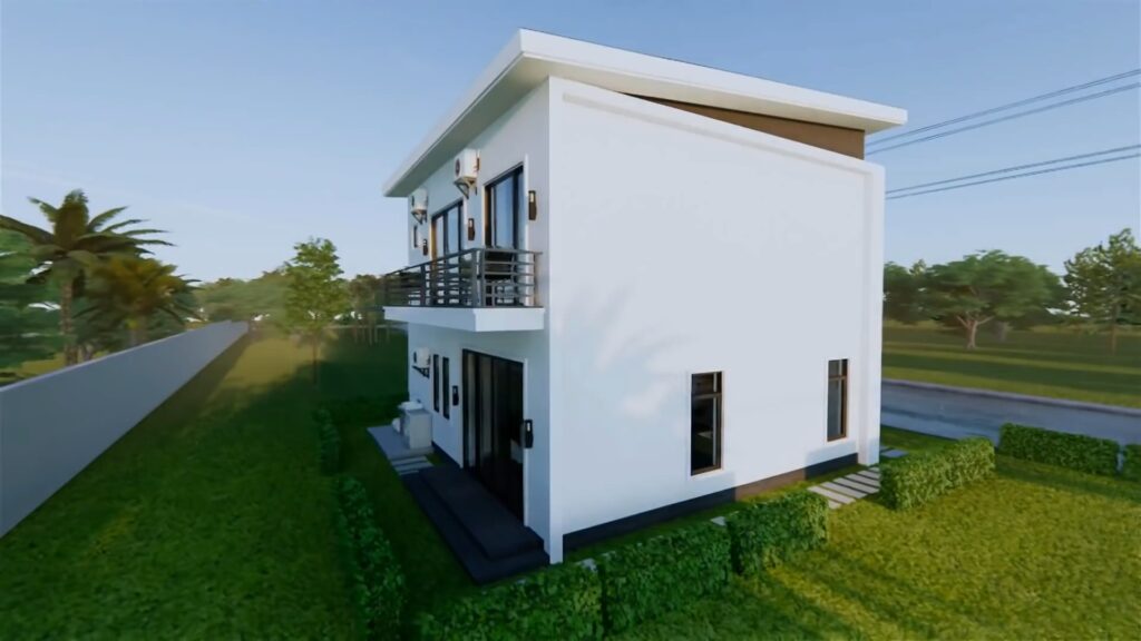 Small House Design 8x8 Meter 26x26 Feet 3 Bed 2 Bath Shed Roof - House ...