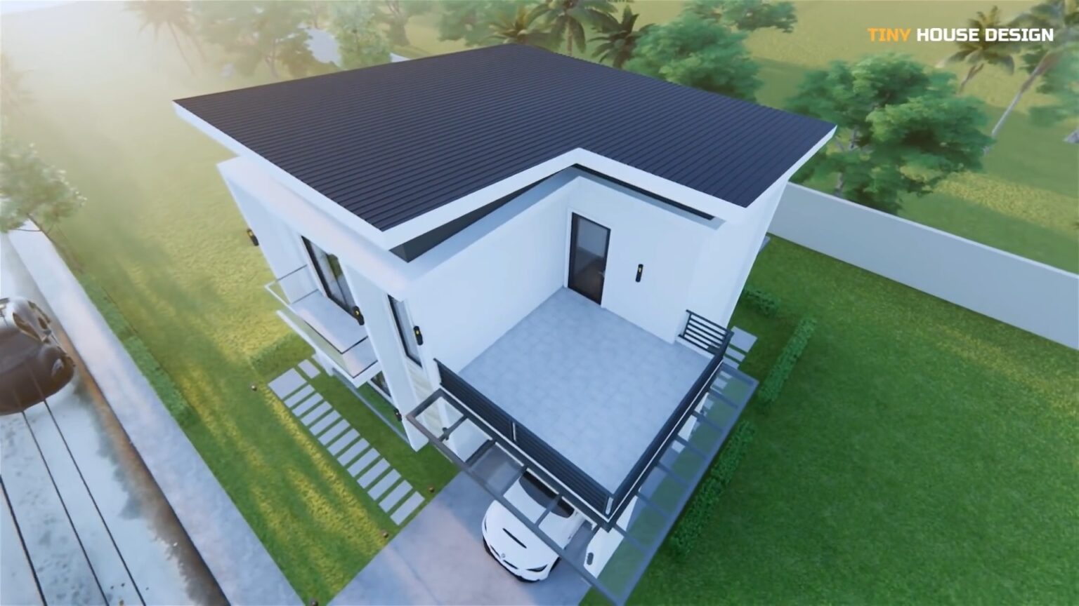 Small House Design 8x8 Meter 26x26 Feet 3 Bed 2 Bath Shed Roof - House ...