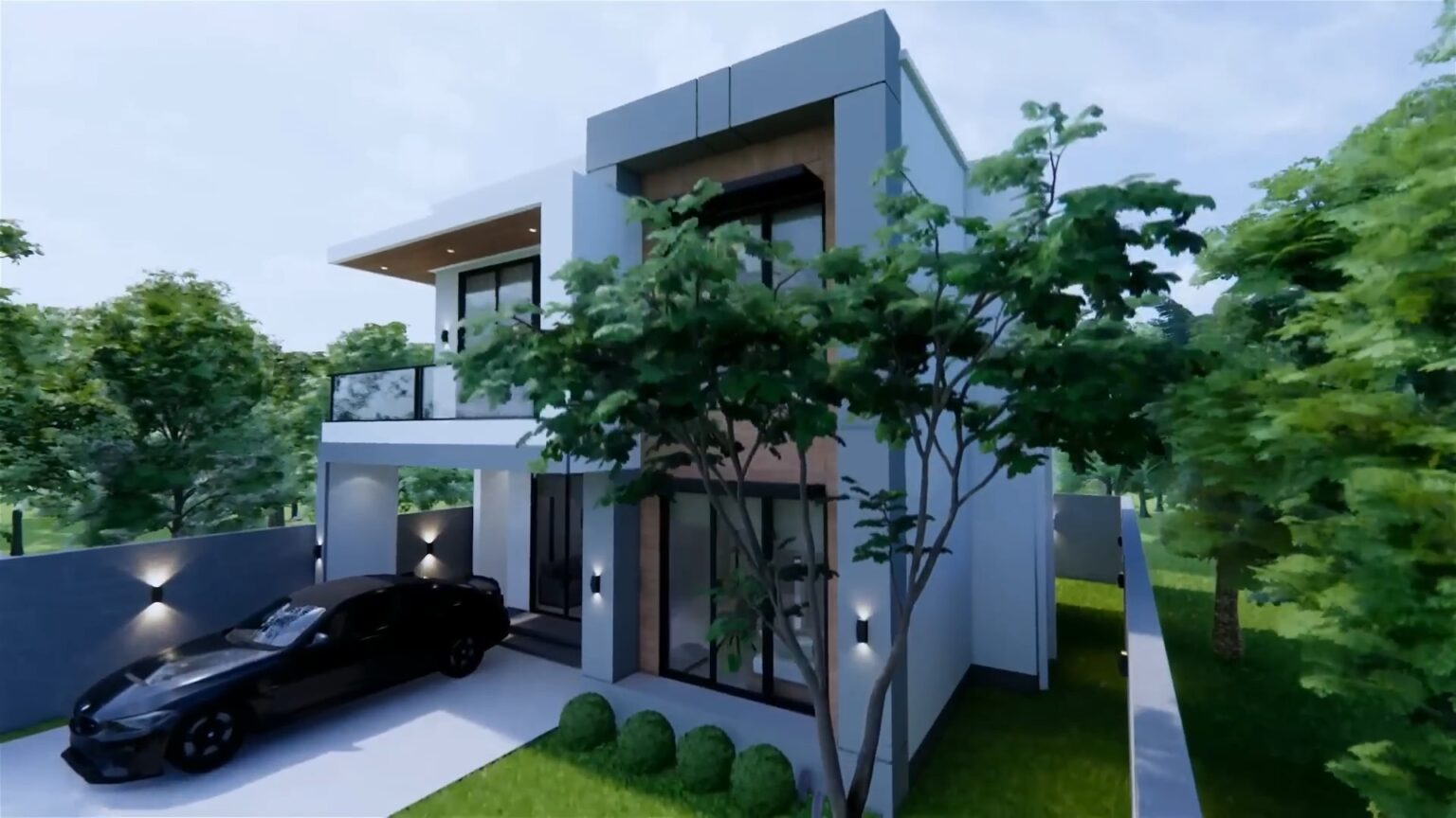 Small House Design 7.5x8 Meter Home Plan 25x26 Feet 4 Bed 3 Bath ...