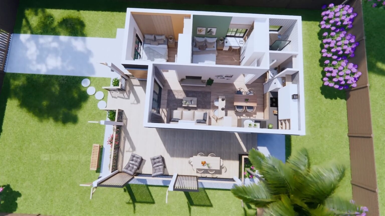 House Plans 3d 6x9 Meter Small house design 20x30 Feet 2 Bed - House ...