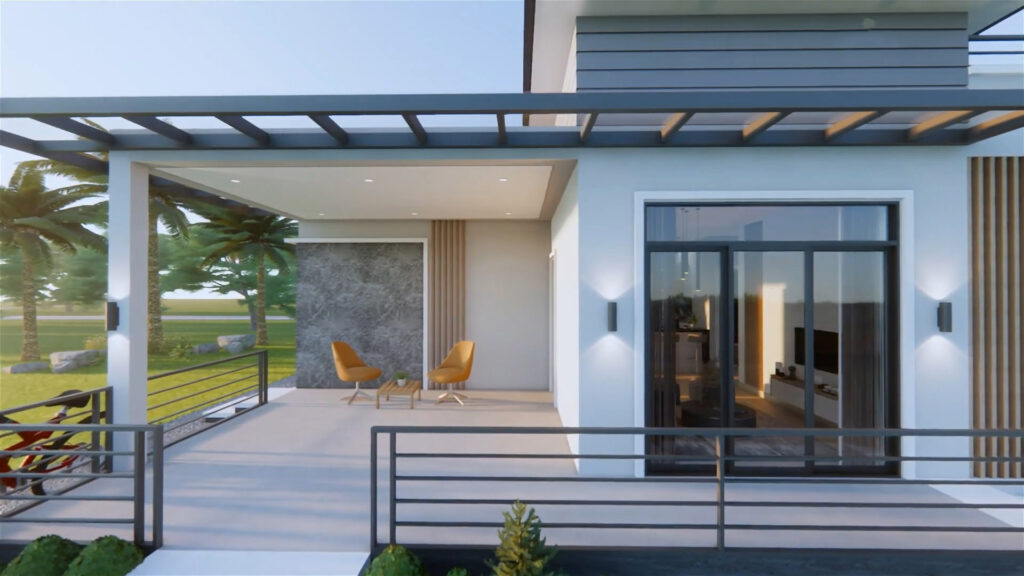 Small House Design 11.5x8.8 Meter 38x29 Feet 3 Bed - House Plans 3D