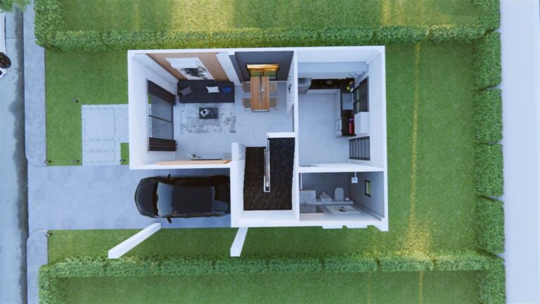 Small House Design 5.5x8 Meter House Plans 18x26 Feet 2 Beds 3 Baths ...