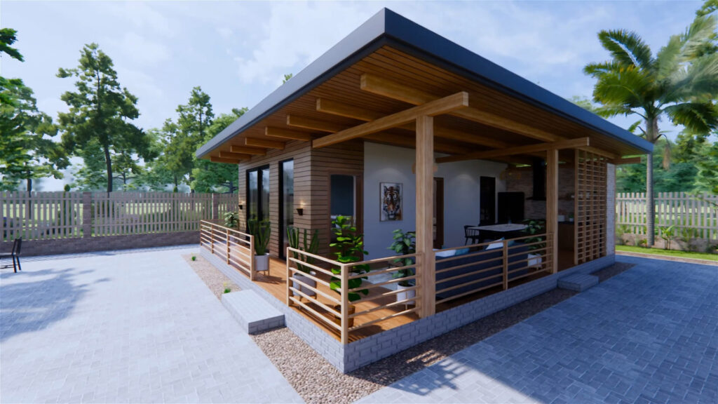 Small House Design 8x7.5 Meter House Plans 26x25 Feet 2 Bed - House ...