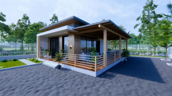 Small House Design 8x7.5 Meter House Plans 26x25 Feet 2 Bed - House ...