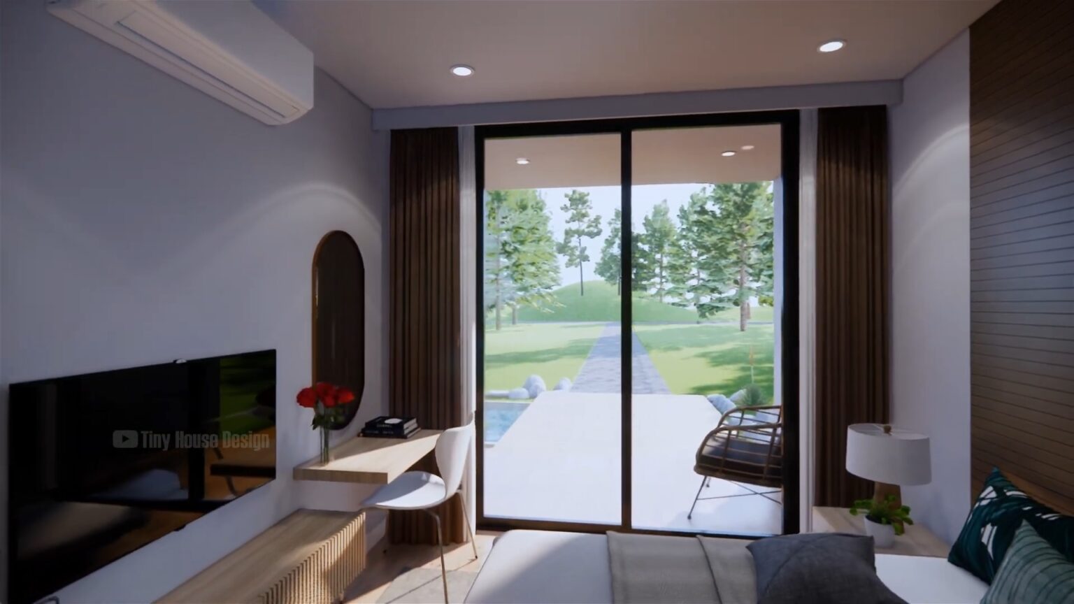 Small House Design 9x7.2 Meter House Plan 30x24 Feet 2 Bed - House Plans 3D