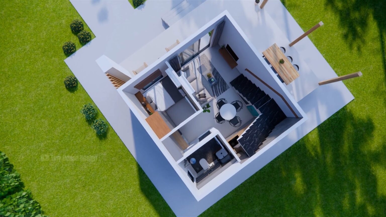 Small House Plan 5x5 Meter House Design 17x17 Feet 3 Bed - House Plans 3D