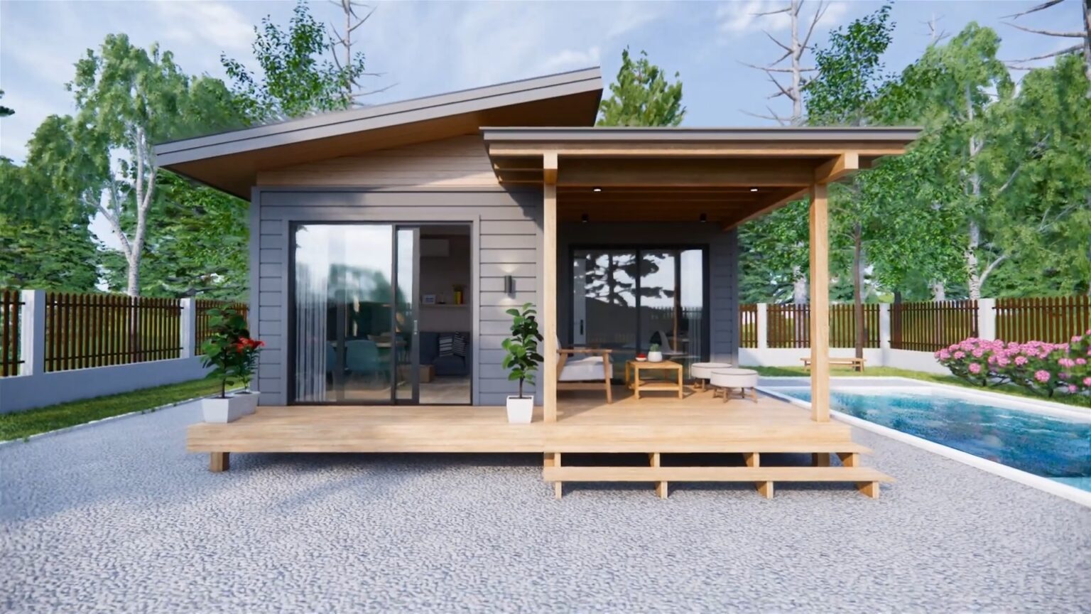 Small House Plan 6x5 Meter House Design 20x17 Feet 1 Bed - House Plans 3D