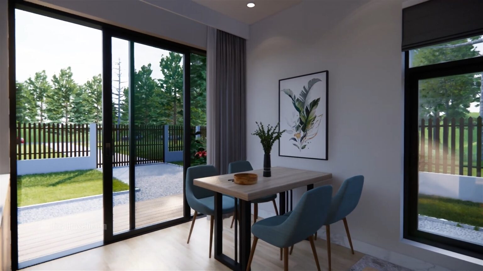 Small House Plan 6x5 Meter House Design 20x17 Feet 1 Bed - House Plans 3D