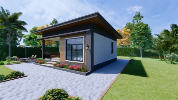 Small House Plan 7x7 Meter House Design 23x23 Feet 2 Bed - House Plans 3D