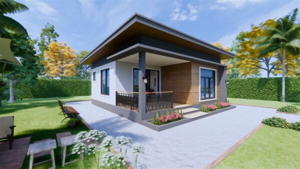 Small House Plan 7x7 Meter House Design 23x23 Feet 2 Bed - House Plans 3D