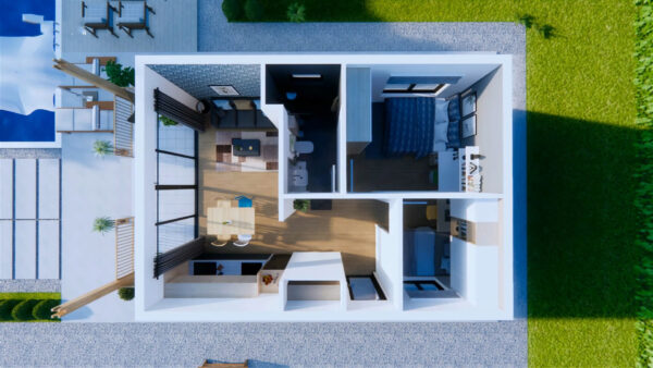 Small House Plans 5.5x8 Meter House Design 18x26 Feet 2 Bed - House ...